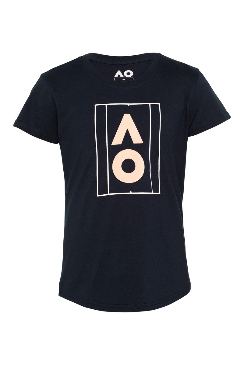 T-Shirt - Girl's Navy AO Court Print - Kids – AO Official Store