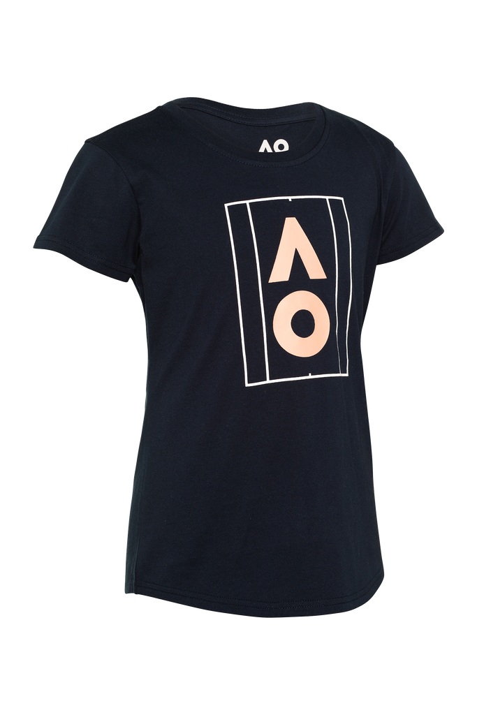 T-Shirt - Girl's Navy AO Court Print - Kids – AO Official Store